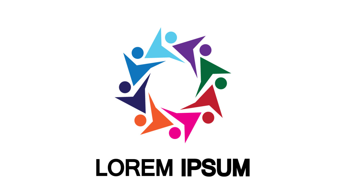 Community team group work logo template vector version 22