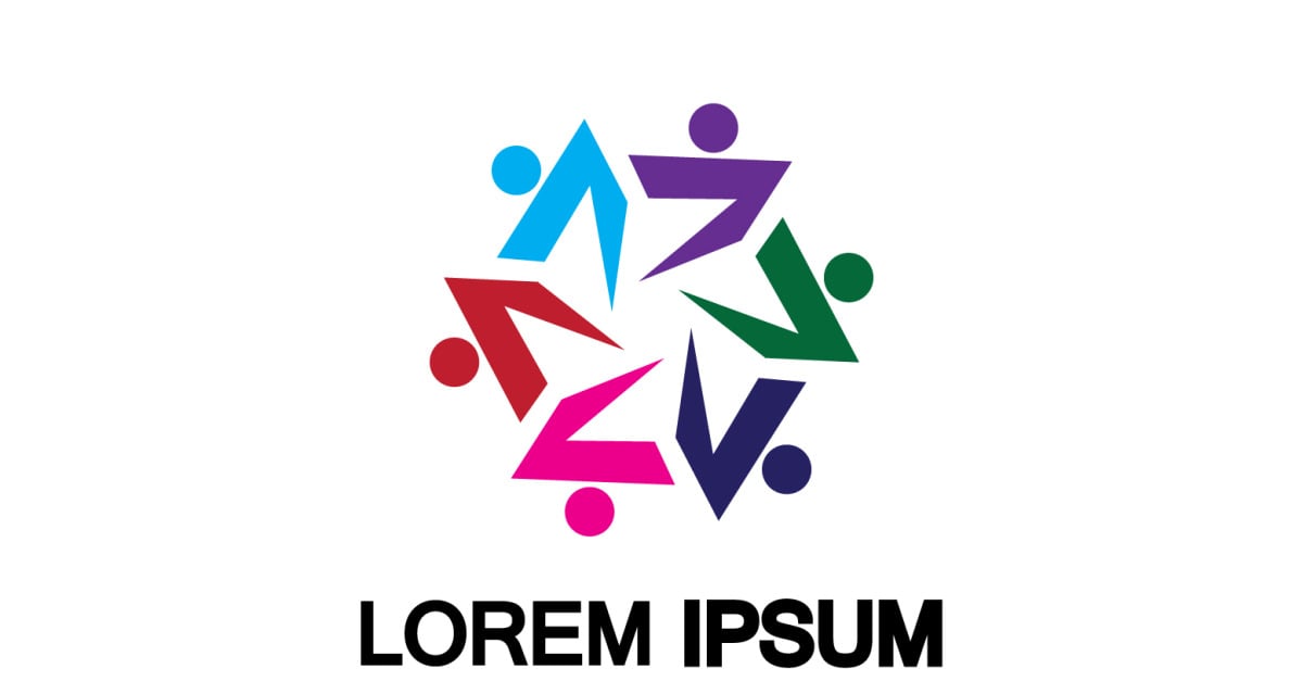 Community team group work logo template vector version 23