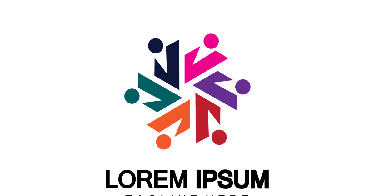 Community team group work logo template vector version 24