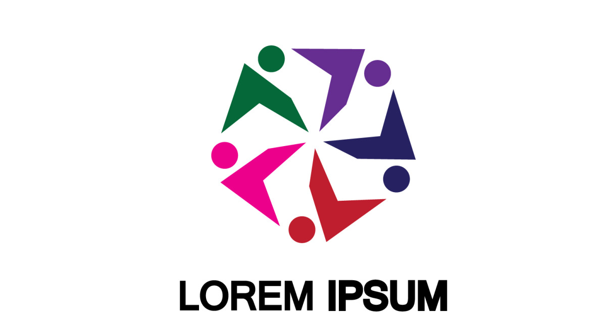 Community team group work logo template vector version 9