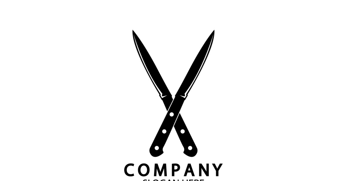 Kitchen knife symbol template logo vector version 14