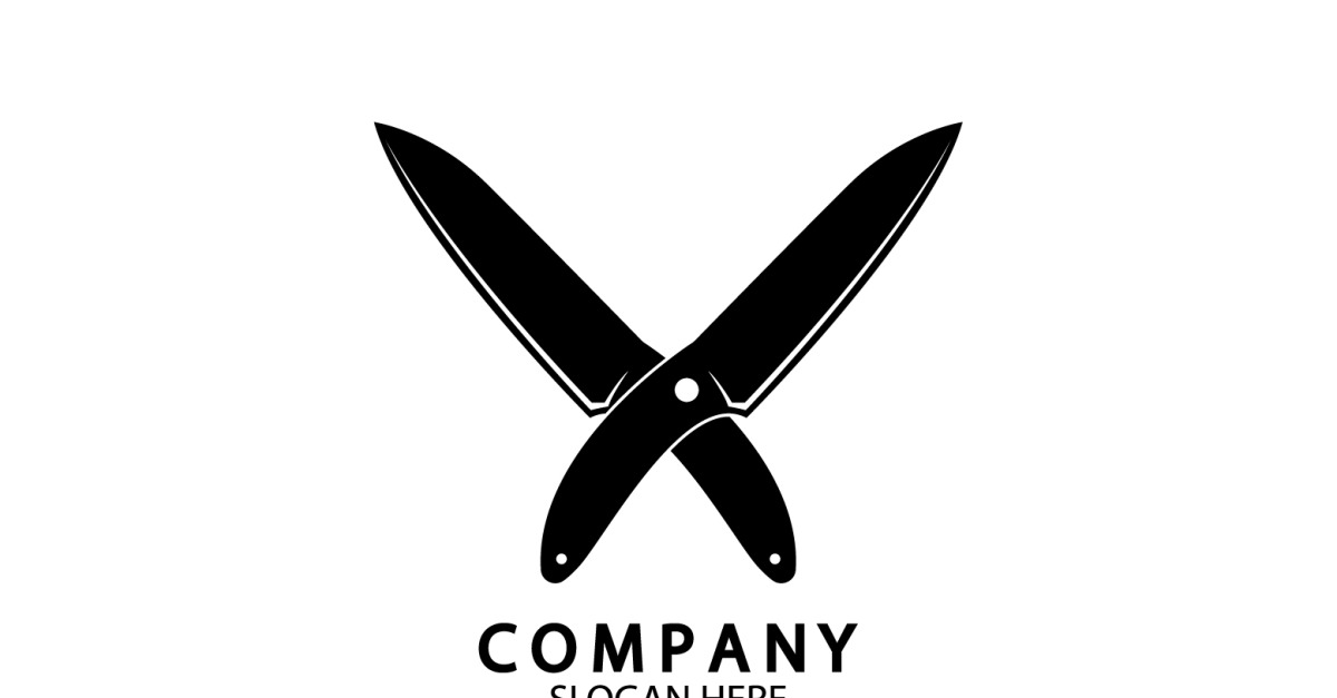 Kitchen knife symbol template logo vector version 16