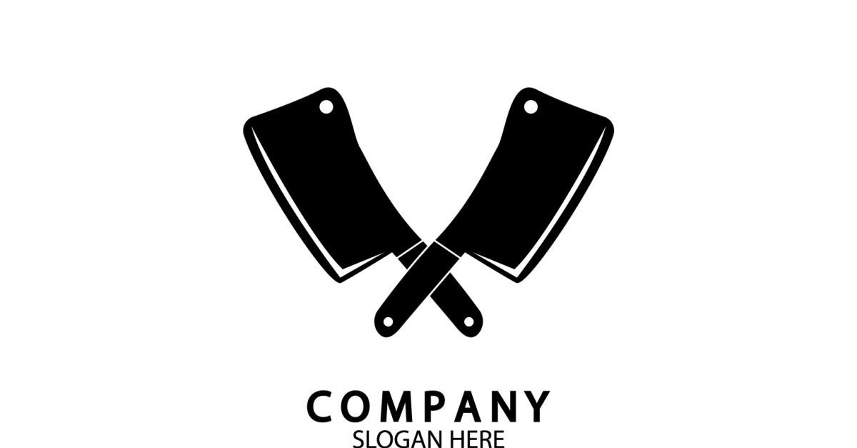 Kitchen knife symbol template logo vector version 17