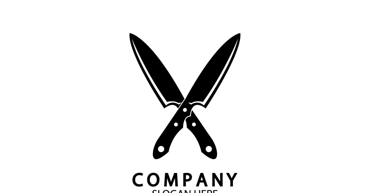 Kitchen knife symbol template logo vector version 22