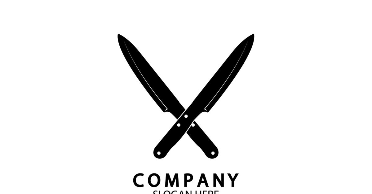 Kitchen knife symbol template logo vector version 24
