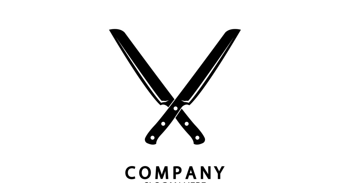Kitchen knife symbol template logo vector version 32