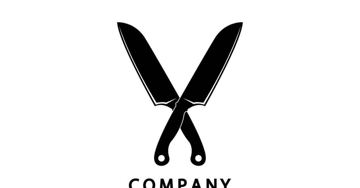 Kitchen knife symbol template logo vector version 34