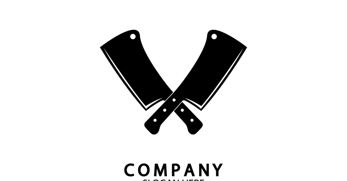Kitchen knife symbol template logo vector version 39