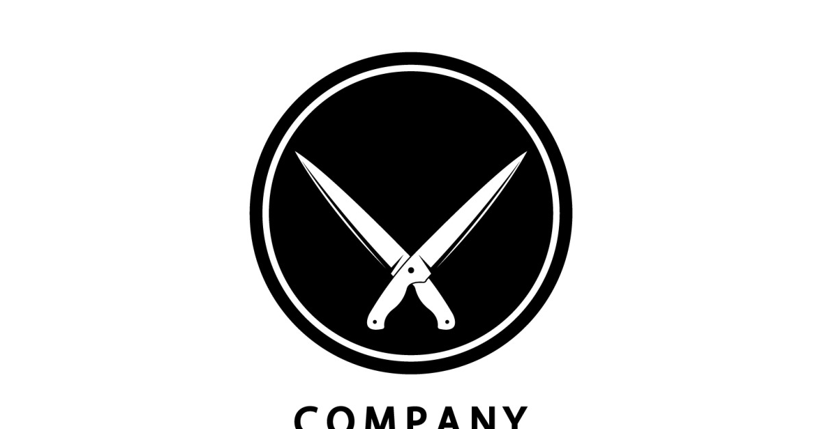 Kitchen knife symbol template logo vector version 55