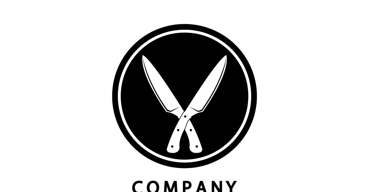 Kitchen knife symbol template logo vector version 59
