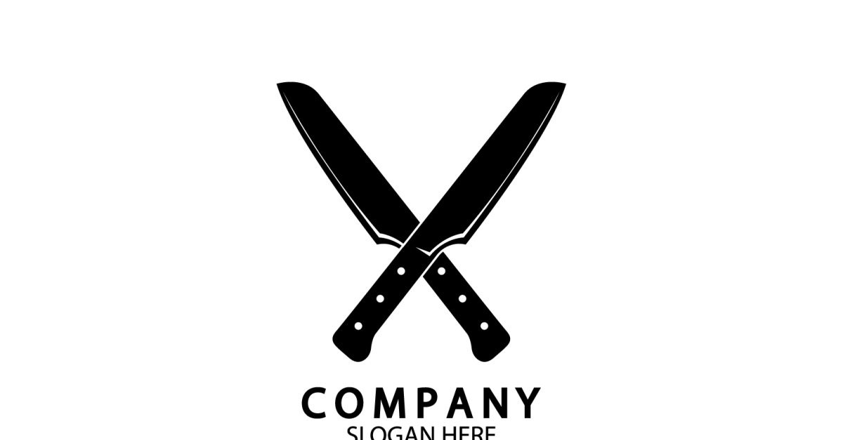 Kitchen knife symbol template logo vector version 5