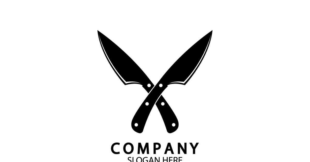 Kitchen knife symbol template logo vector version 8