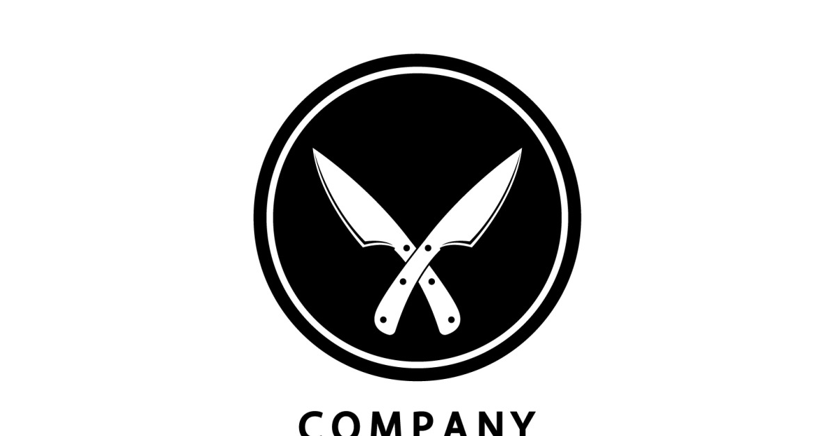 Logo šablony symbolu kuchyňského nože vektorové verze 48