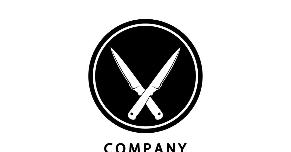 Kitchen knife symbol template logo vector version 60