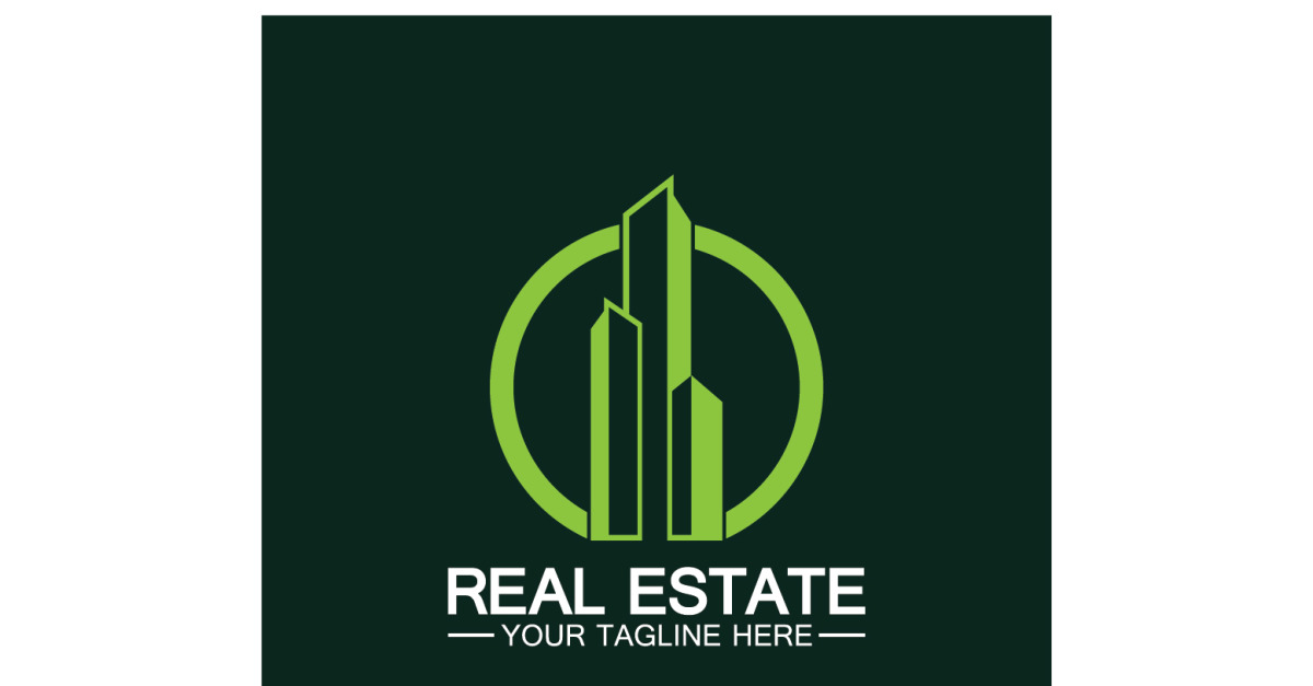 Emlak binası kule logo şablonu sürüm 19 - TemplateMonster