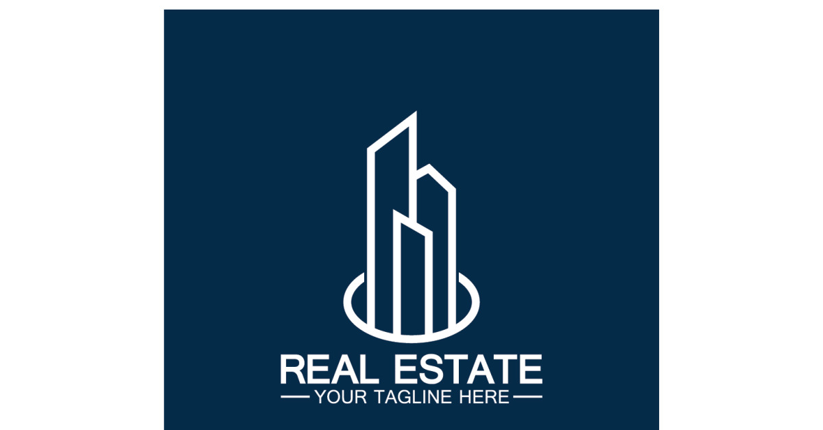 Emlak binası kule logo şablonu sürüm 27 - TemplateMonster