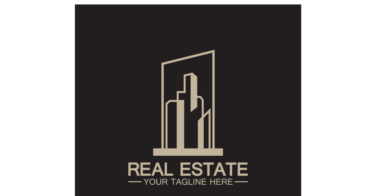 Modèle de logo de tour de bâtiment immobilier version 9