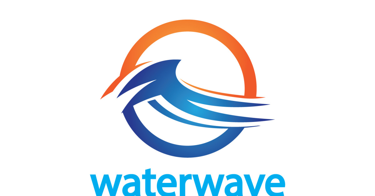 Waterwave nature fresh water logo template version 9