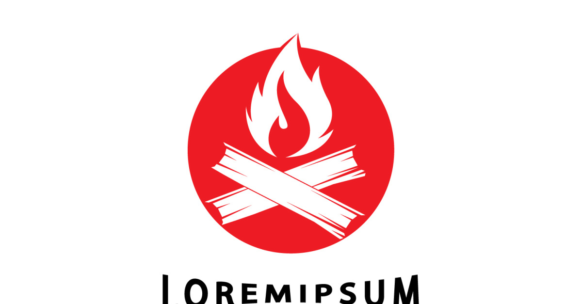Camp fire icon. Bonfire burning on firewood sign. Vector v10