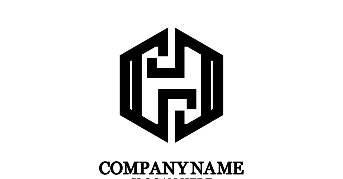 H harfi logo simge tasarım şablonu öğeleri v24