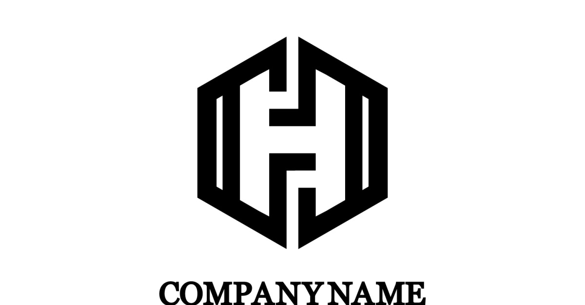H harfi logo simge tasarım şablonu öğeleri v7