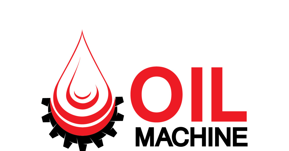 Oil Gear Machine logo symbol design, oil drop logo with vector gear v6