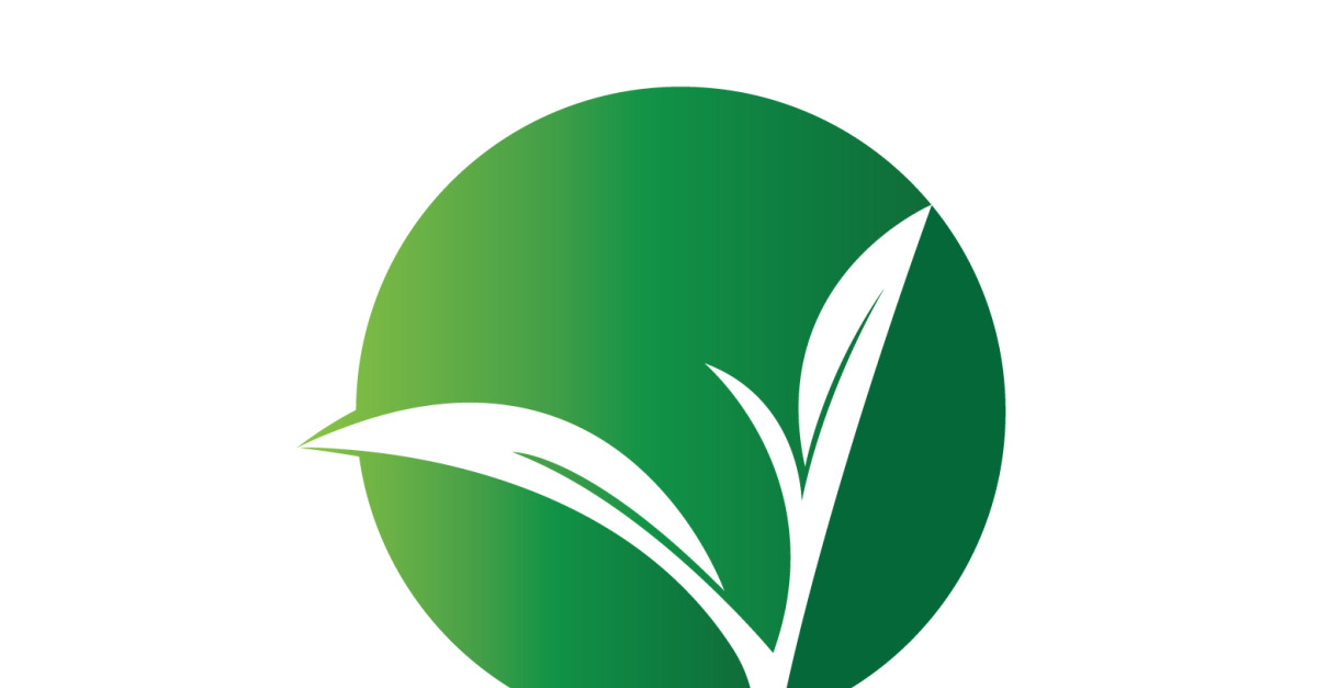 Natural leaf mint green logo illustration design vector v19