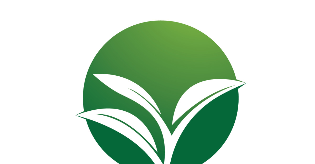 Natural leaf mint green logo illustration design vector v24