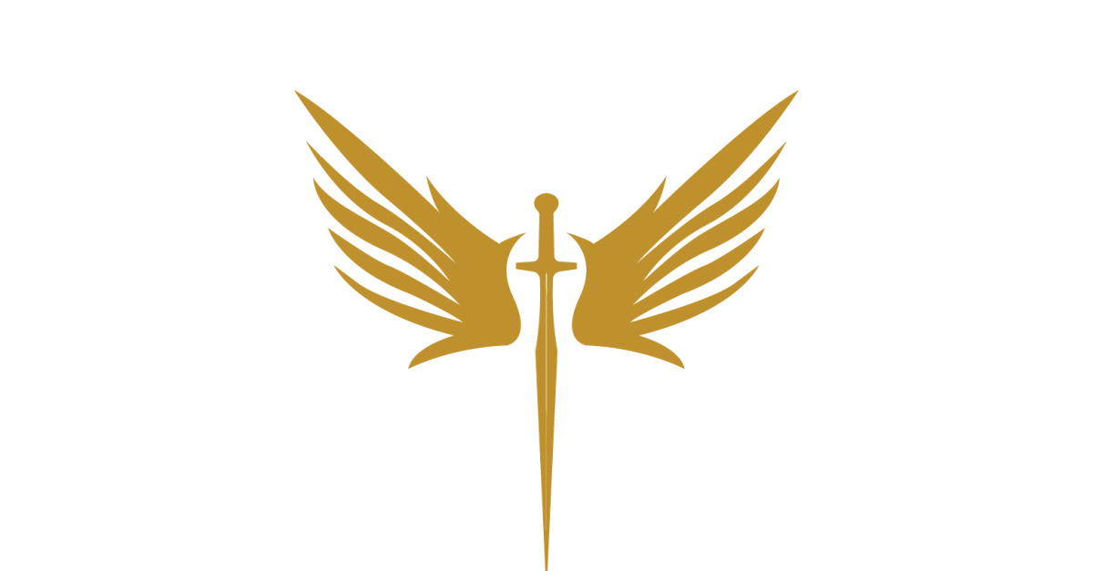 Spada con le ali. Simbolo della spada d'oro v12