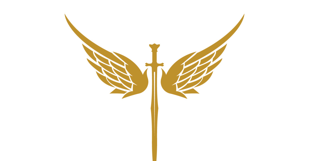 Sword with Wings. Golden Sword Symbol v23 - TemplateMonster