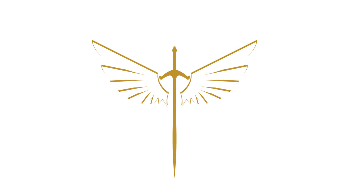 Sword with Wings. Golden Sword Symbol v35 - TemplateMonster