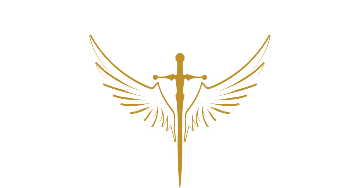 Sword with Wings. Golden Sword Symbol v37 - TemplateMonster