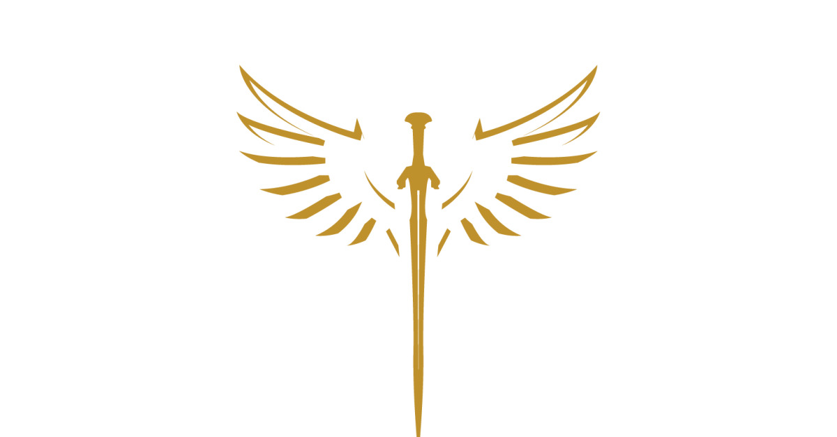 Sword with Wings. Golden Sword Symbol v45 - TemplateMonster