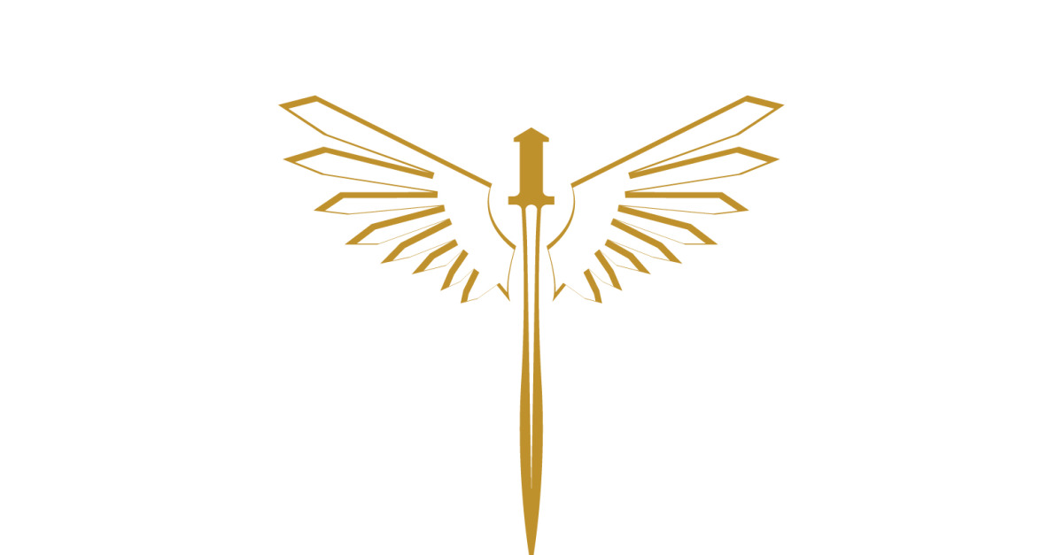 Sword with Wings. Golden Sword Symbol v48 - TemplateMonster