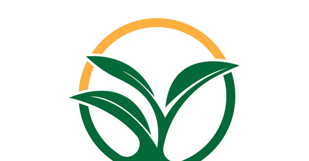 Natural leaf mint green logo illustration design vector v25