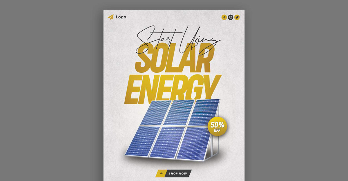 Solar Energy Sale Promotion Flyer Template - TemplateMonster