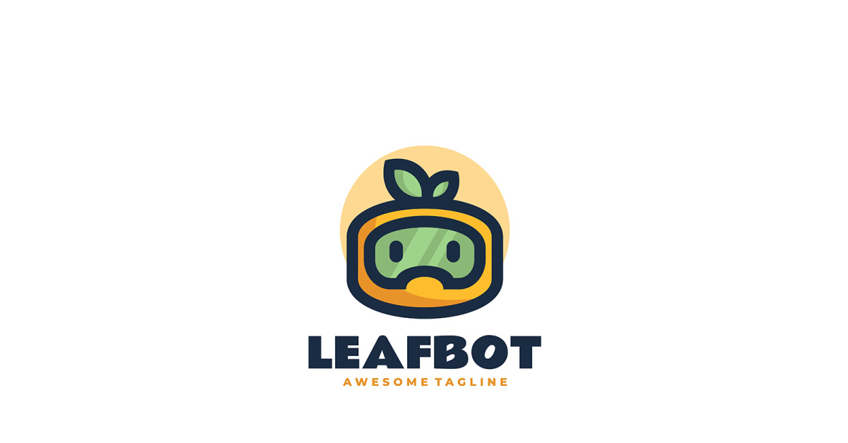 Leaf Robot Simple Mascot Logo #388493 - TemplateMonster