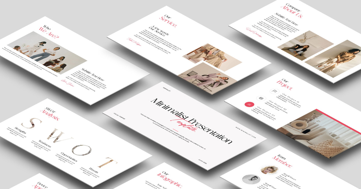Modello di presentazione con layout PowerPoint minimo
