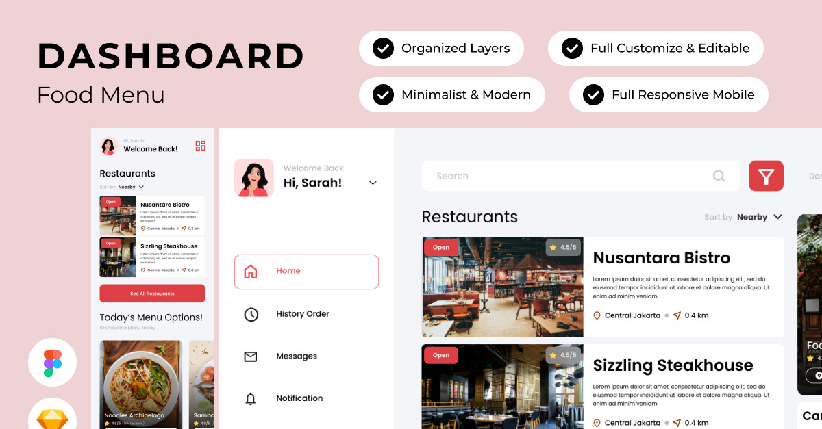 Sabores - Panel de menú de comida V1 - TemplateMonster