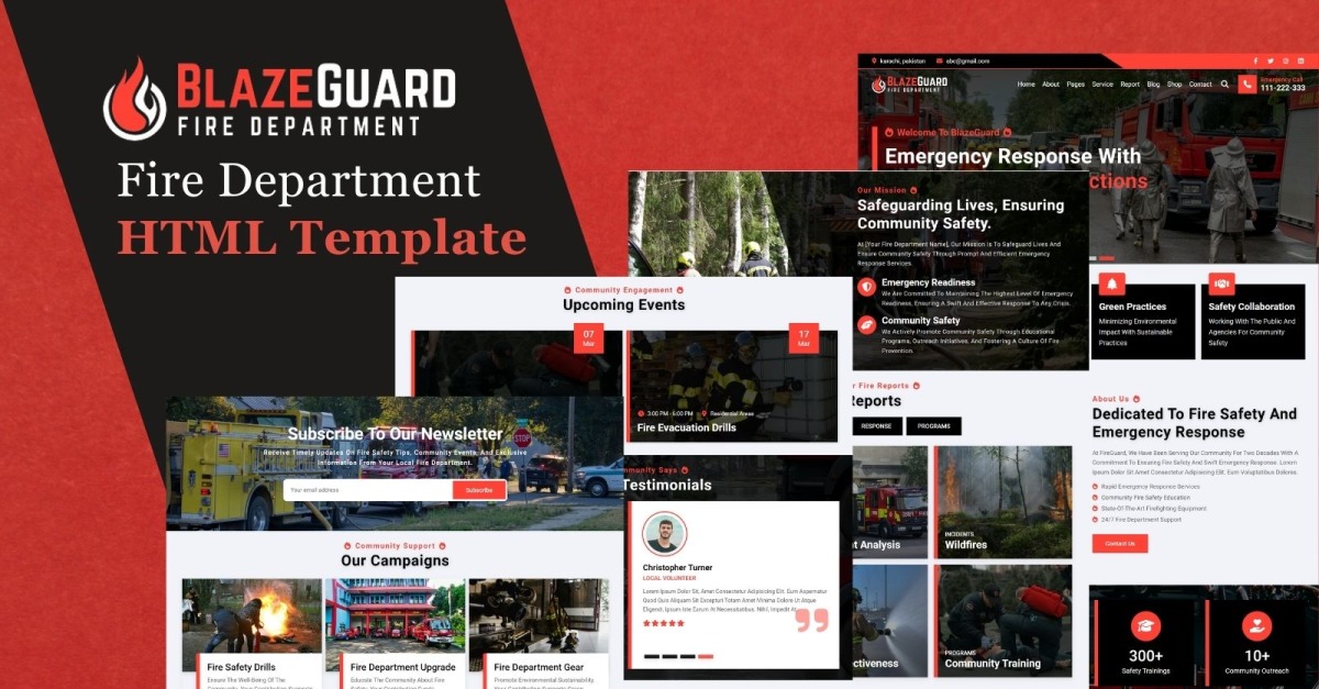 BlazeGuard - İtfaiye ve İtfaiyeci HTML5 Web Sitesi Şablonu
