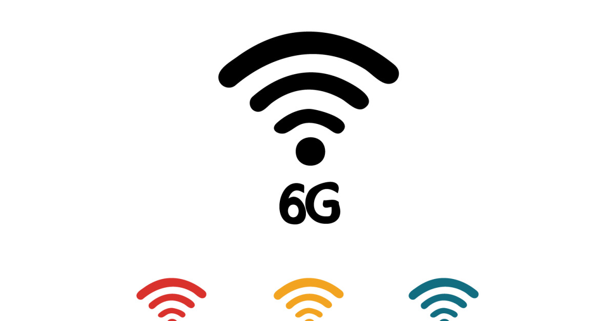 6G signal network tecknology logo vector icon v15