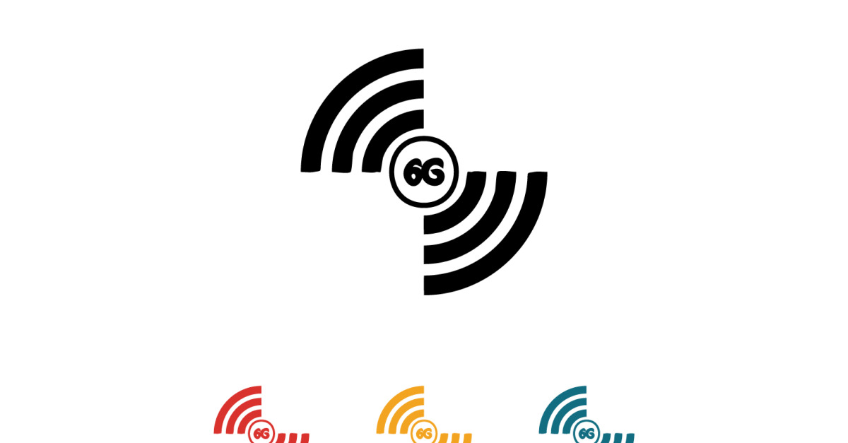 6G signal network tecknology logo vector icon v18