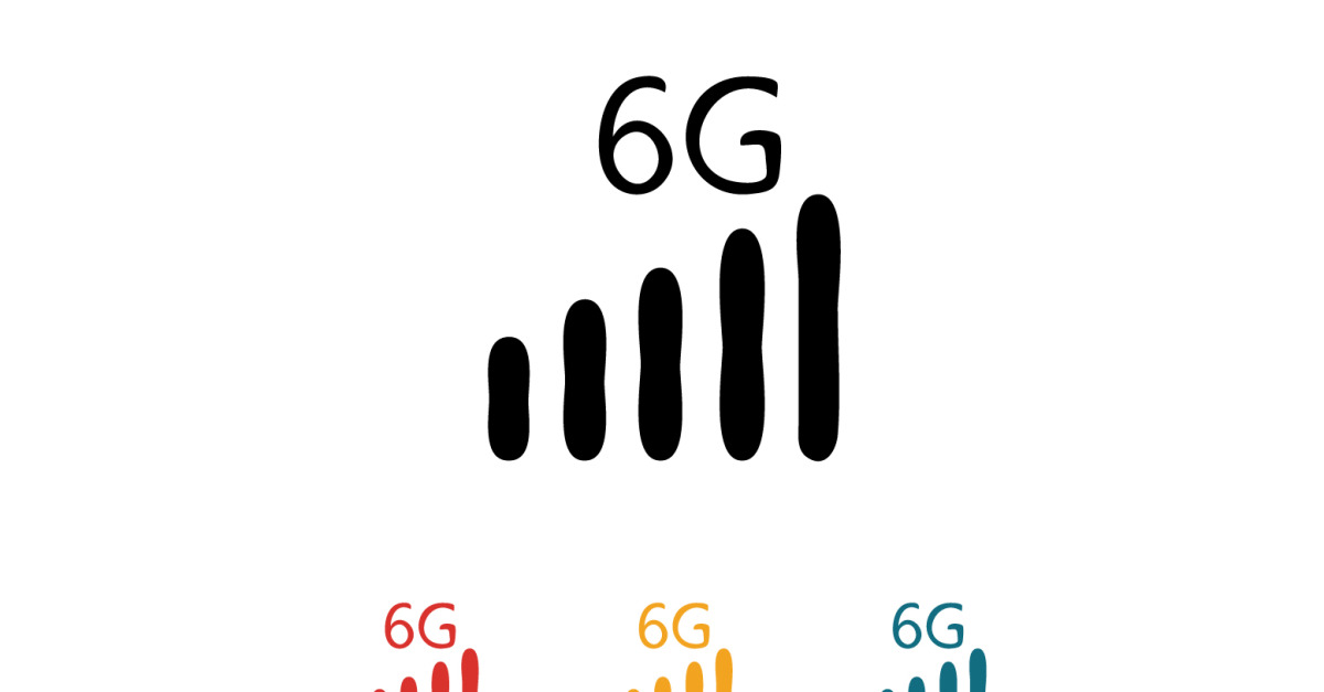 6G signal network tecknology logo vector icon v20