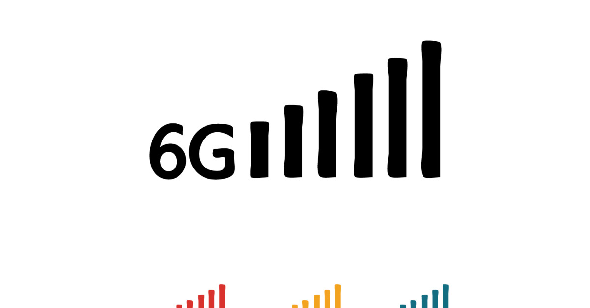 6G signal network tecknology logo vector icon v21