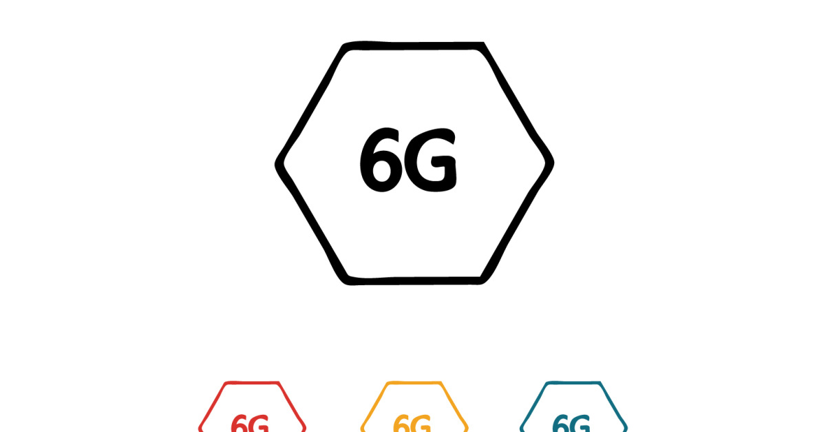 6G signal network tecknology logo vector icon v28