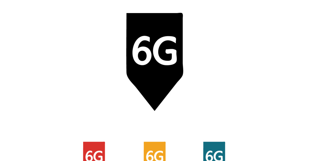 6G signal network tecknology logo vector icon v29