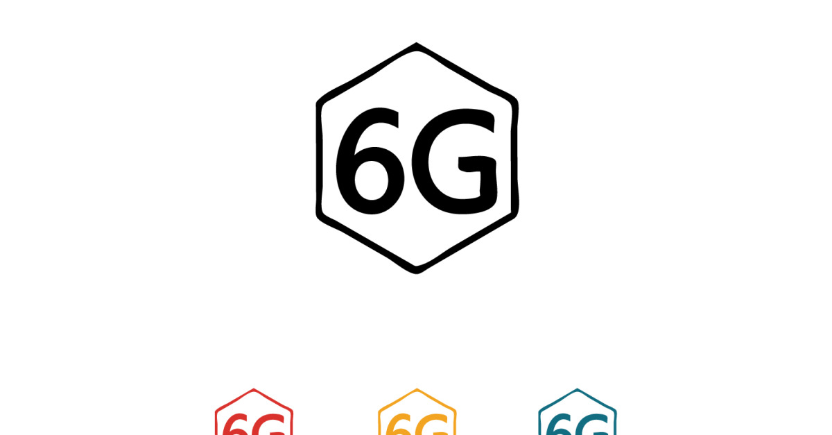 6G signal network tecknology logo vector icon v32