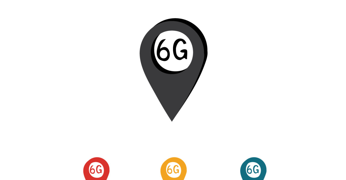 6G signal network tecknology logo vector icon v36