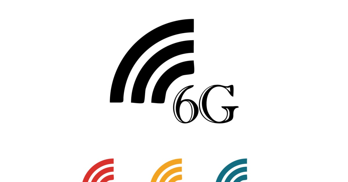 6G signal network tecknology logo vector icon v37