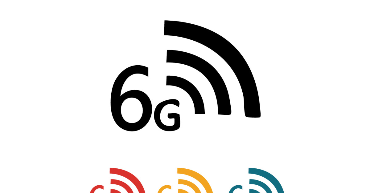 6G signal network tecknology logo vector icon v38